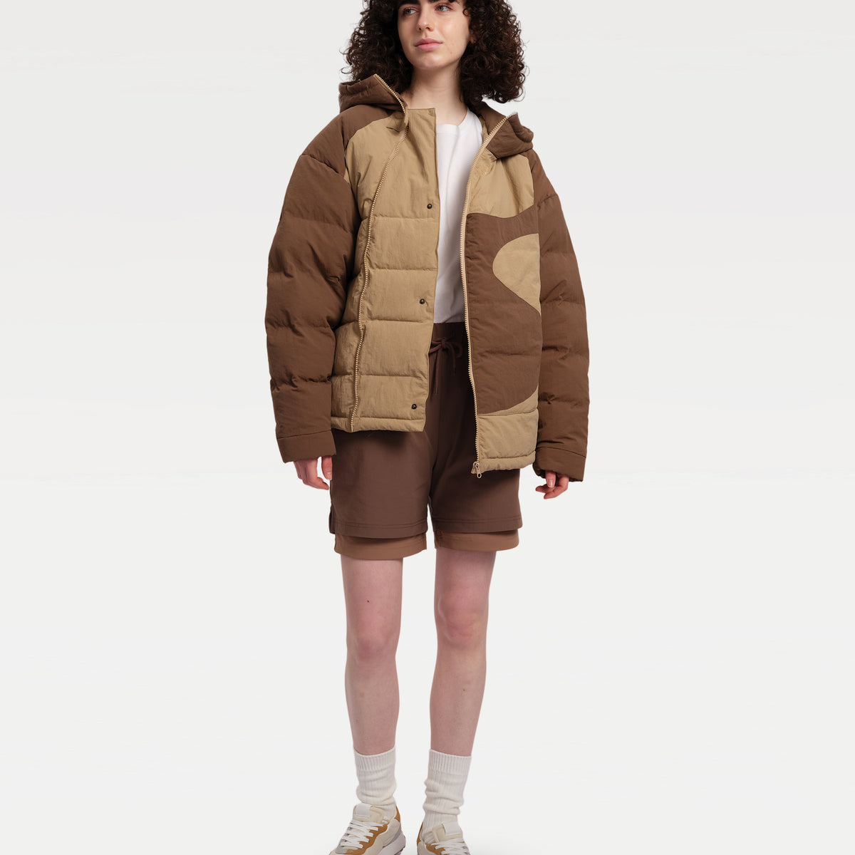 Riikyu - "Kangaroo" Asymmetric Short Down Jacket
