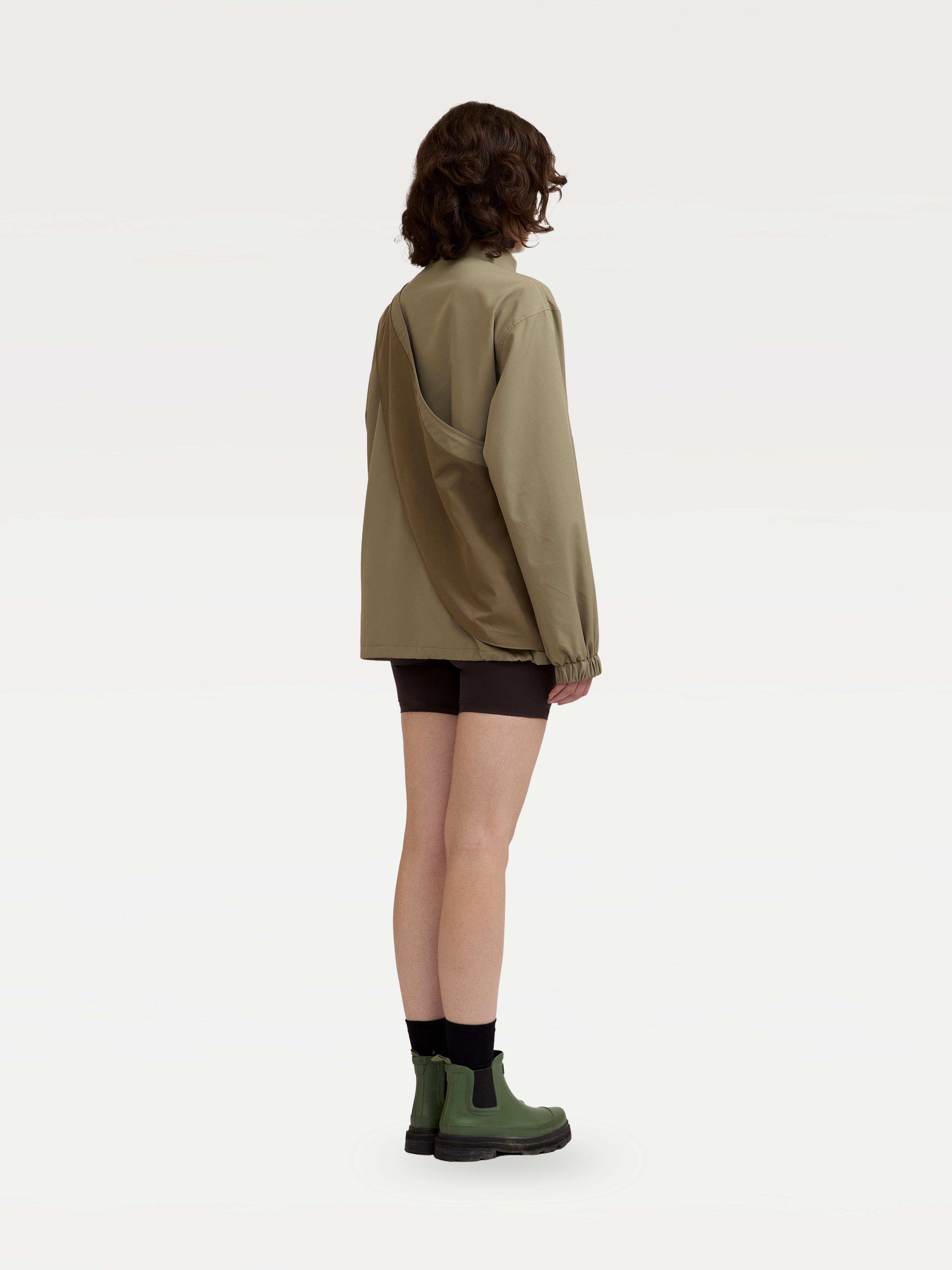 【Olive】Kangaroo Pouch Unisex Outdoor Waterproof Jacket – Riikyu