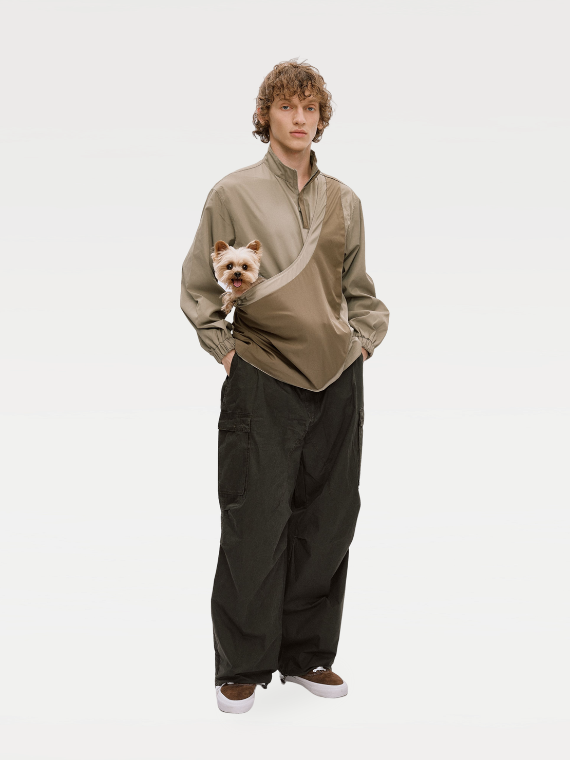 Riikyu -【Olive】Kangaroo Pouch Unisex Outdoor Waterproof Jacket